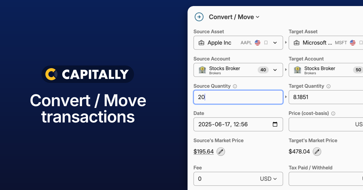 Convert & Move Transactions: Best Way to Track Asset Changes | Capitally